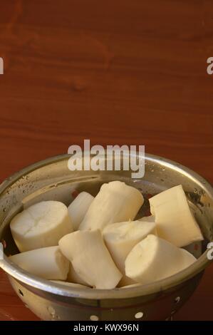 boiled mandioca, boiled yucca Stock Photo - Alamy