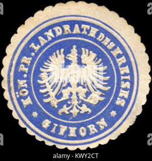 The seal of the Royal Prussian Landrat of Kreis Lehe, Germany, was used ...