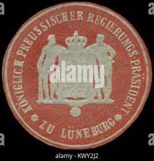 Seal mark of the Royal Prussian Government in Schleswig, a historical ...