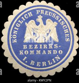 This postal stamp from the Royal Prussian District Command in ...