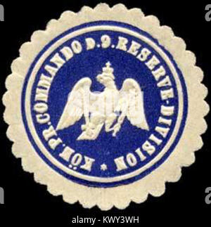 The seal of the Royal Prussian Command for the 9th Baden Infantry ...