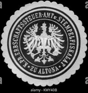 A historical seal from the Prussian Stamp Tax Office, used in the 19th ...