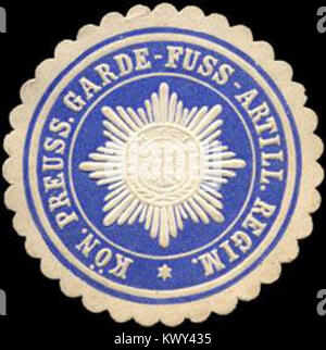 The seal of the Royal Prussian Guard Foot Artillery Regiment, used for ...