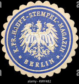 A historical seal from the Prussian Stamp Tax Office, used in the 19th ...