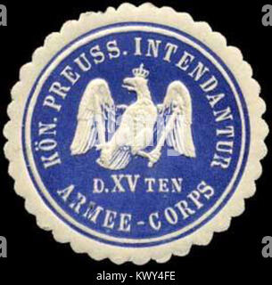 Seal from the Royal Prussian Intendanture of the 15th Army Corps ...