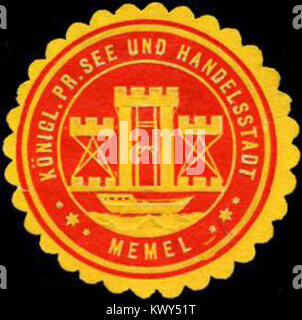 A seal used by the Royal Prussian Sea and Trading City of Memel ...