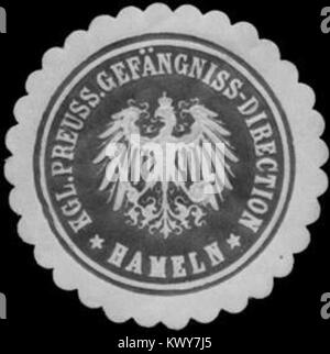 Seal of the Royal Prussian Prison in Trier, Germany, used for official ...