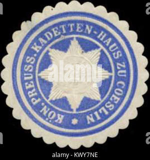 Seal of the Royal Prussian Cadet House in Plön, representing a military ...