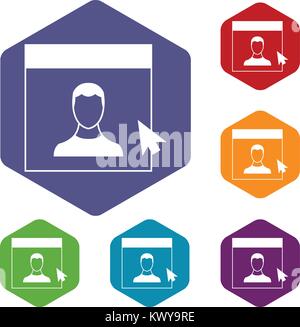Cursor point man on monitor icon, simple style Stock Vector Image & Art ...