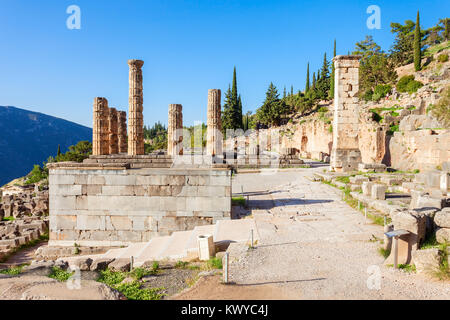 The Altar of the Chians and Temple of Apollo in Delphi. Delphi is ...