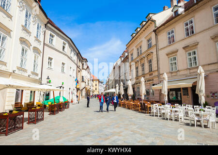 Pedestrian street Michalska in the centre of Bratislava, capital of ...