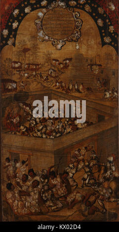 This painting from the 'Conquest of Mexico' series depicts the 1521 ...