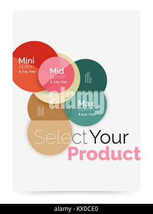 Transparent paper circles with option text. business flyer design Stock ...