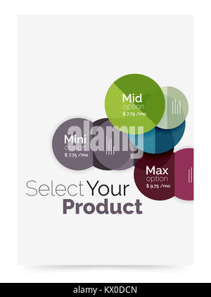 Transparent paper circles with option text. business flyer design Stock ...