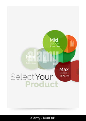 Transparent paper circles with option text. business flyer design Stock ...