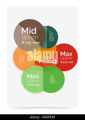 Transparent paper circles with option text. business flyer design Stock ...
