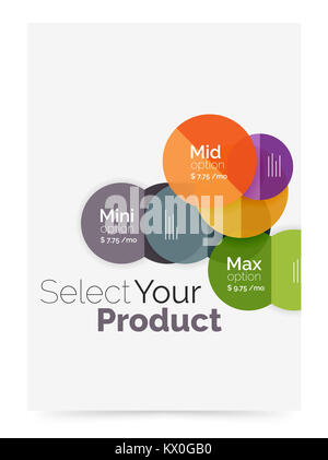 Transparent paper circles with option text. business flyer design Stock ...