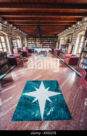 Library of the citadel of the Old Town of Budva, a walled city built on ...
