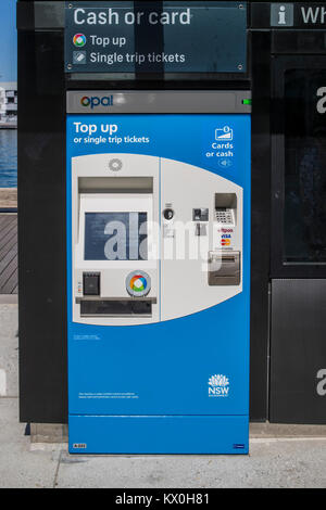 Transport ticket machine and Opal card for travel on Sydney ferry ...