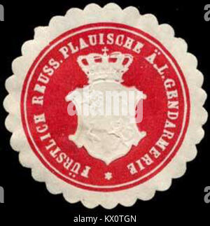 This is a historical seal from the Principality of Reuss, used for tax ...