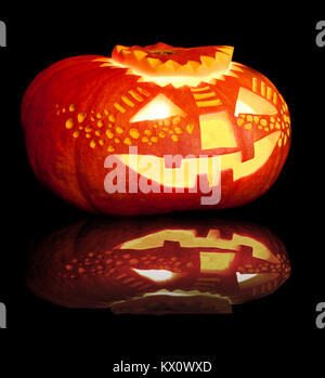 Halloween Pumpkin, funny Jack O'Lantern on white murble background ...