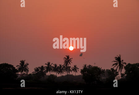 Beautiful sunset on the beach Colva Beach - South Goa, India Stock ...