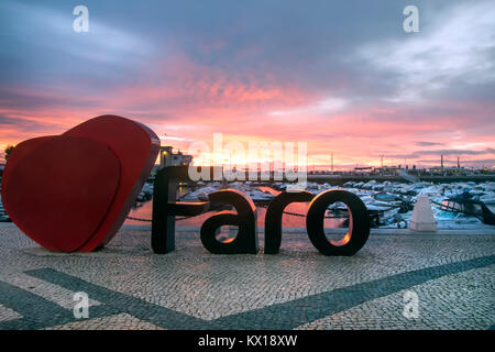 15th december, 2017 - FARO, PORTUGAL - Faro city logo name with big ...