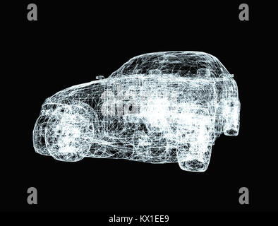 Car wireframe on black background Stock Photo - Alamy