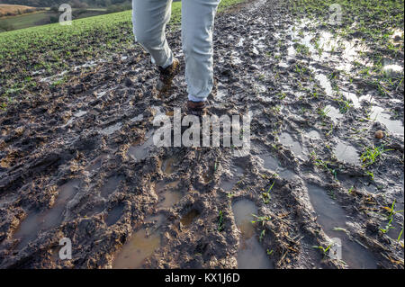 Kirkby in Ashfield, Nottinghamshire. 6th January, 2017. Walkers ...