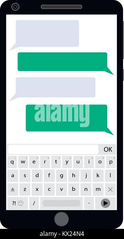 Mobile chatbot icon. Phone text bot vector. Conversation via message ...