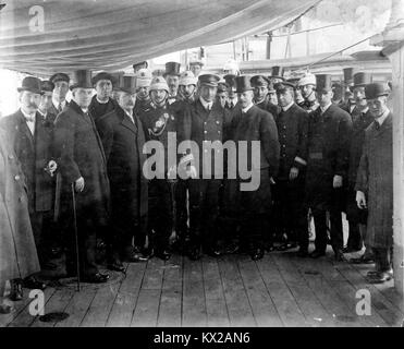 Photograph of officers aboard HMCS Rainbow around 1911 in Vancouver ...