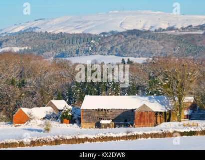 Barn and Brown Hills Stock Photo - Alamy