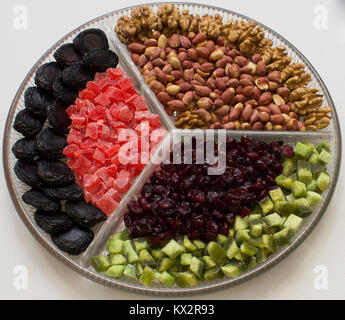 Mixed nuts in a glass plate. Healthy and natural nutrition .Cashew ...