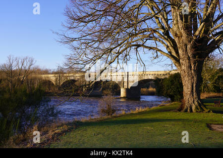 Kelso Bridge or Rennie's Bridge over the River Tweed in Kelso, Scottish ...