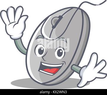Cute mouse cartoon waving hand Stock Vector Image & Art - Alamy