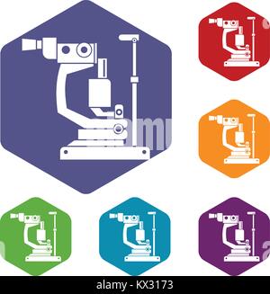 Set of Test visual measure icon, optical chart letter symbol ...