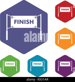 Finish line gates icons set vector color Stock Vector Image & Art - Alamy