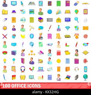 100 office icons set, cartoon style Stock Vector Image & Art - Alamy