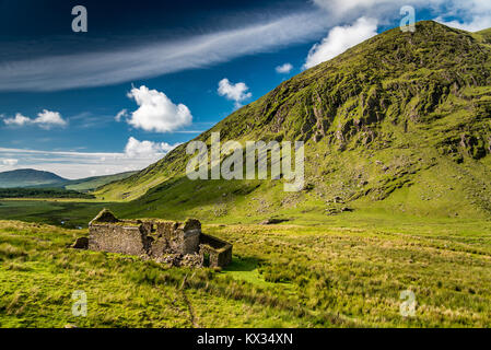 Ruins of an old Irish farm house in the Mountains of Donegal, Ireland ...