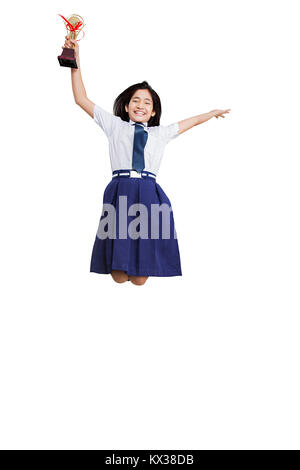 1 indian girl school student Victory Trophy Stock Photo - Alamy