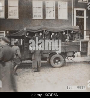 A wartime photograph showing the German raid on Jonas Daniël ...