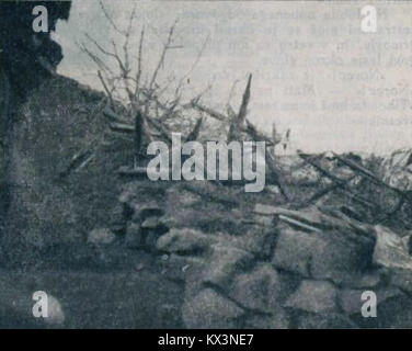 Photograph showing barbed wire obstacles on the ridge east of Delawa ...