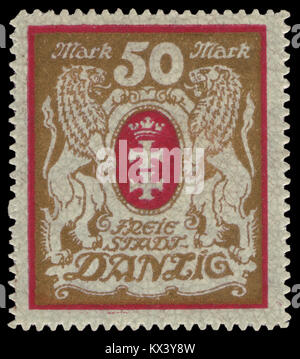 The large state coat of arms of Danzig in 1922, showing heraldic ...