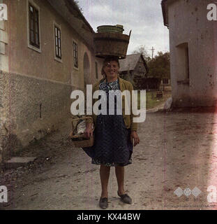 A 1965 photograph of Drasici village in Eastern Europe depicting rural ...