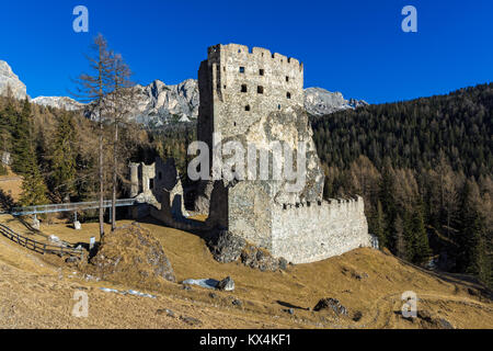 The ancient ruins of Andraz Castle, in the province of Belluno, Italy ...