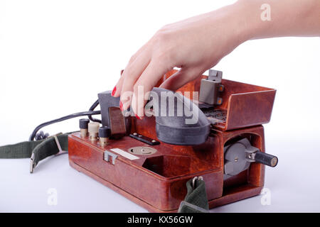 Bulgarian portable telephone set of local battery system Stock Photo ...