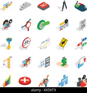 Determination icons set, isometric style Stock Vector Image & Art - Alamy