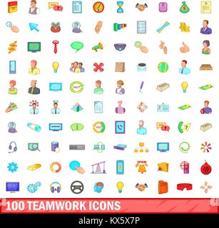 100 teamwork icons set, cartoon style Stock Vector Image & Art - Alamy