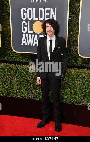 Finn Wolfhard at the 75th Golden Globe Awards held at the Beverly ...