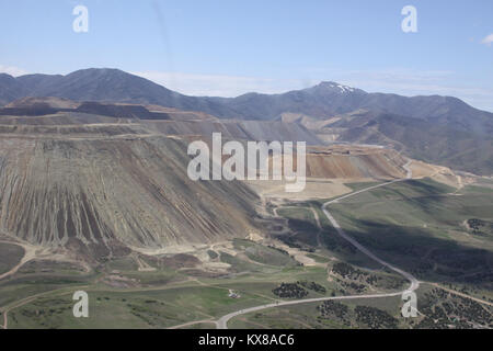 Historic aerial photo of mountain mine with huge spoil tips in the ...